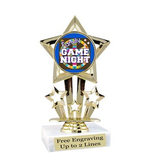 Game Night Trophy! 6" Tall With Choice of 7 Designs. Great for Your ...
