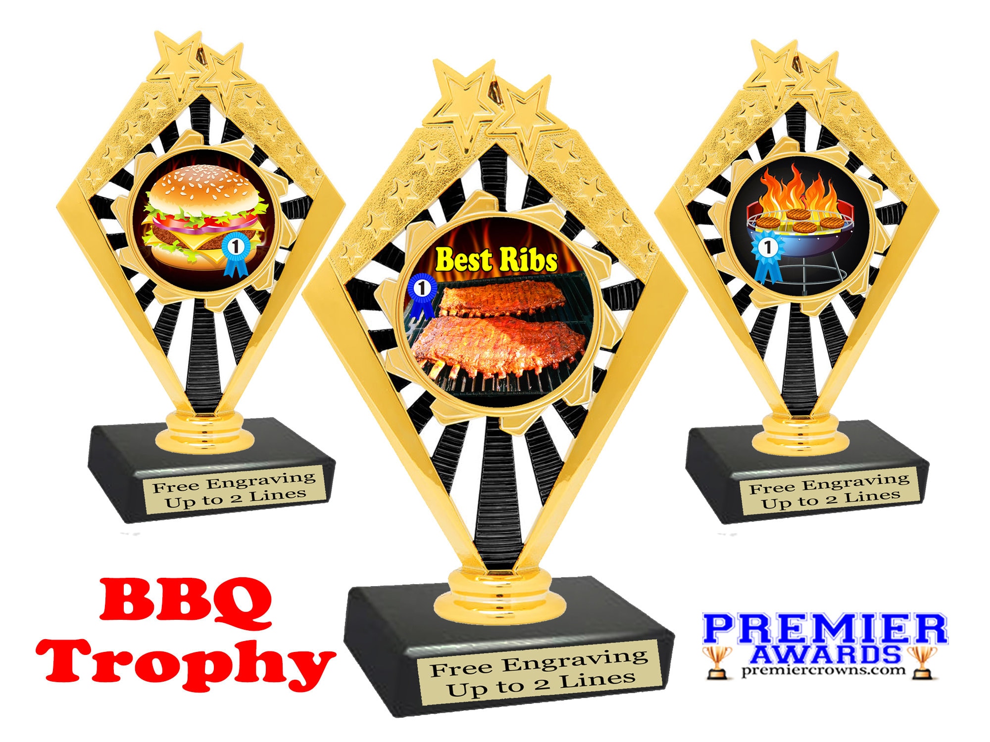 BBQ Cook Off trophy. 6 tall with choice of art work. | Etsy