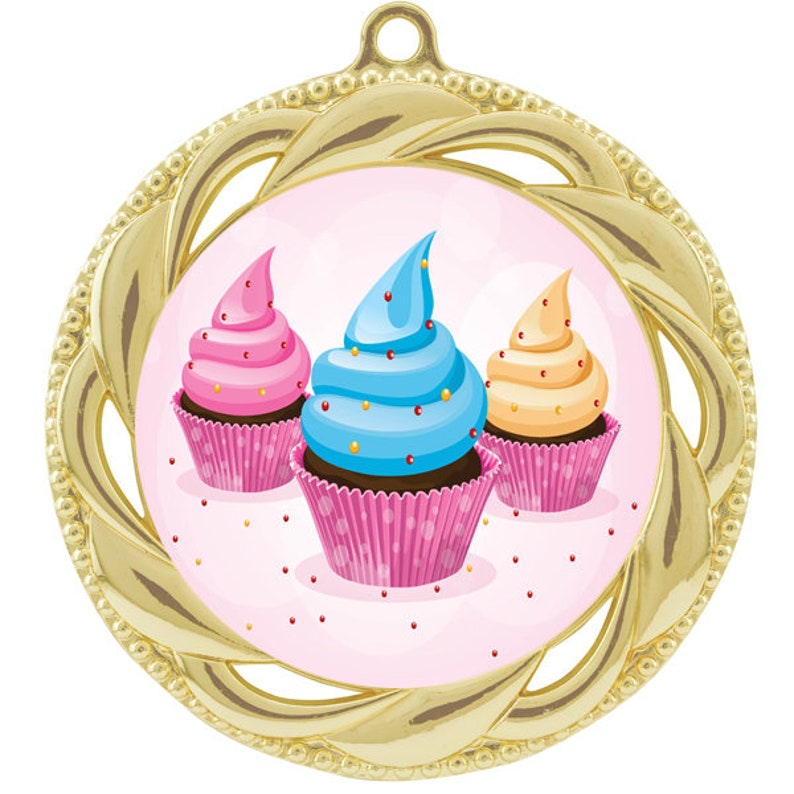 Gold Medal With Choice of Cupcake Insert. Includes Free Neck | Etsy