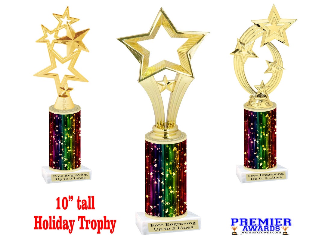 Christmas - Winter Theme Trophy With Choice of Figure on Christmas ...