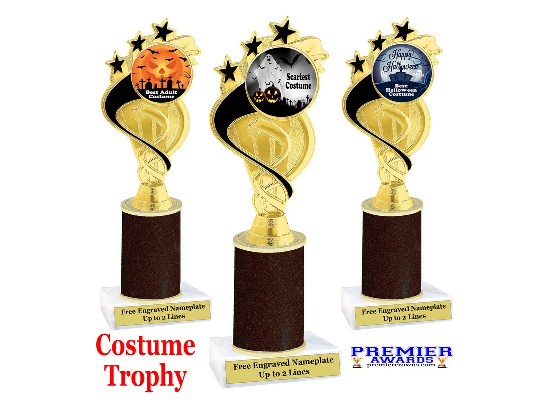 Halloween Costume Contest Trophy. Black Glitter Column. Great for Your ...