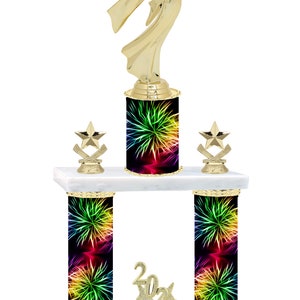 Fireworks 2-column Trophy With Choice of Figure. Available in 3 Trophy ...