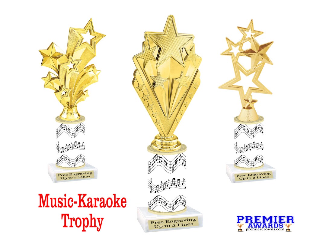 Karaoke - Music Theme Trophy With Choice of Figure. Numerous Trophy ...