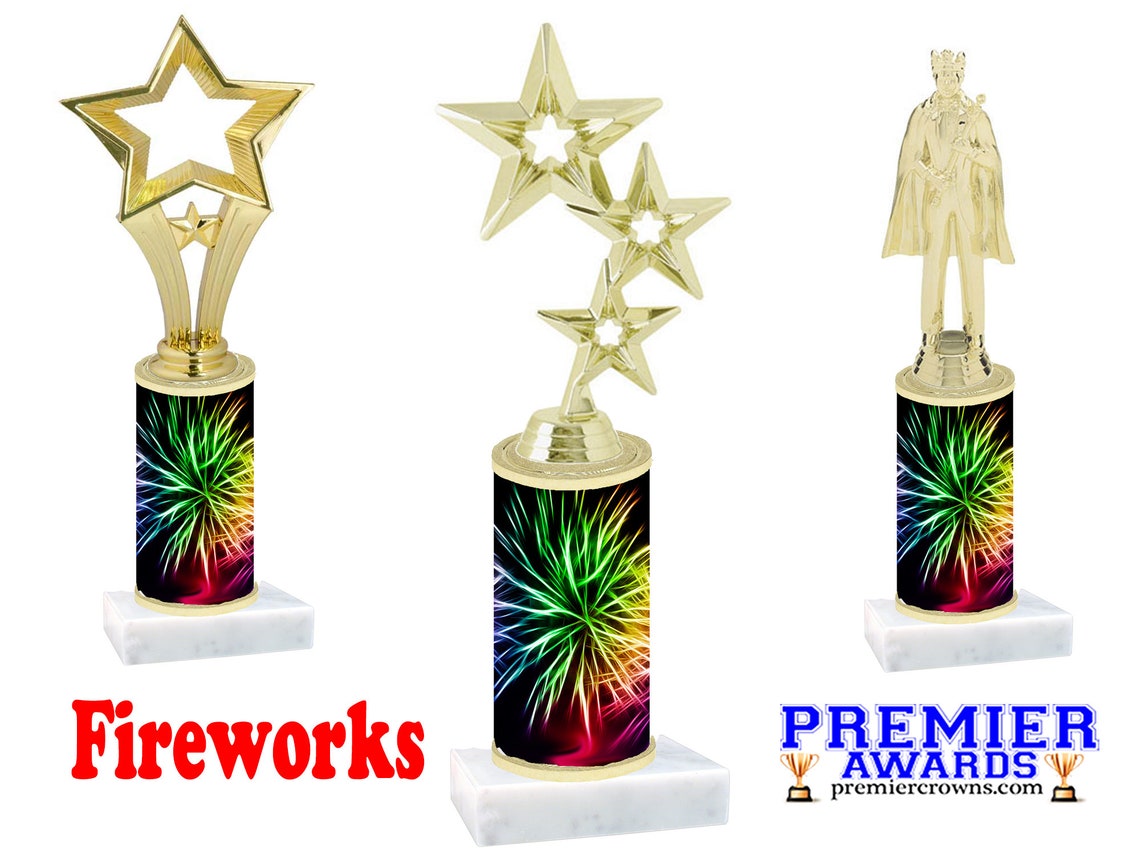 Fireworks trophy with choice of figure. Numerous trophy | Etsy