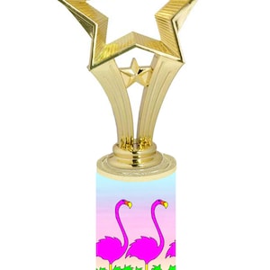 Flamingo Theme Trophy With Choice of Figure. Numerous Trophy Heights ...