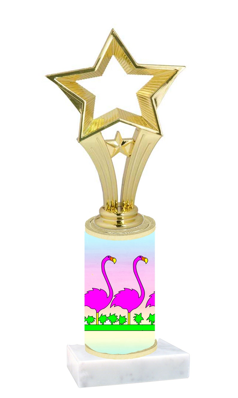 Flamingo Theme Trophy With Choice of Figure. Numerous Trophy - Etsy