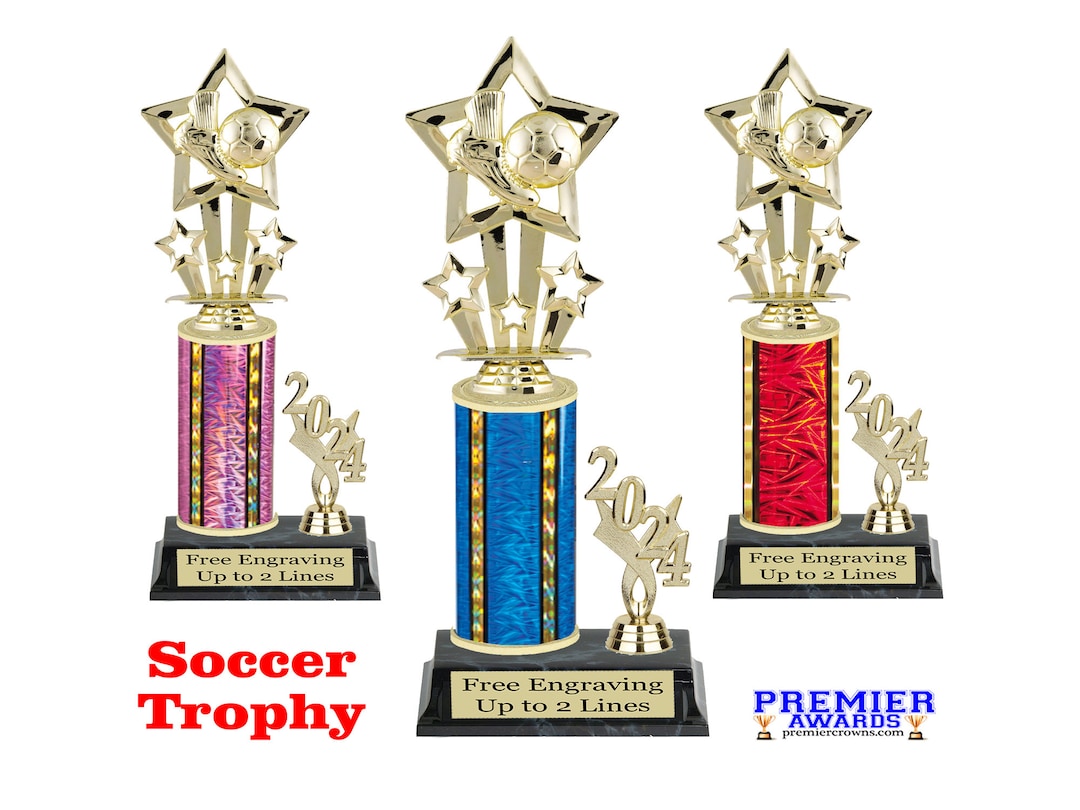 Soccer Trophy With Choice of Column Color. Numerous Heights Available ...