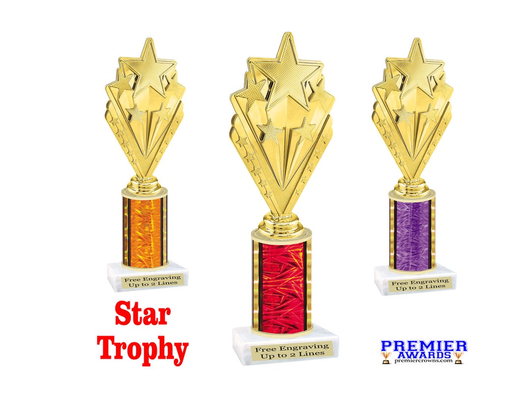 Gold Star Trophy With Choice of Column Color. Great for Any Team ...