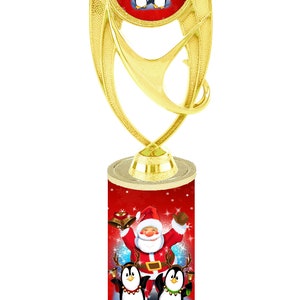 Christmas Winter Theme Trophy With Choice of Figure on Christmas Winter ...