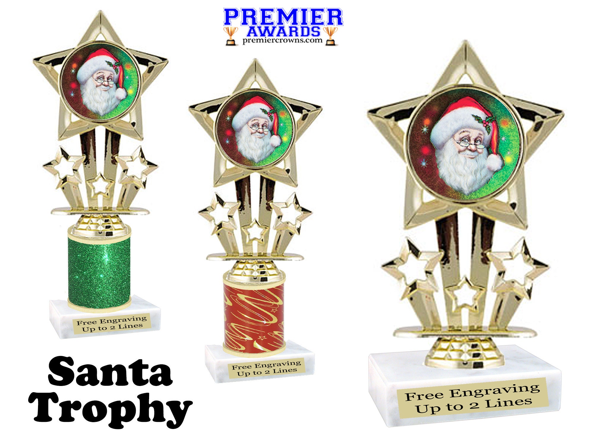 Santa Trophy. Great trophy for your Holiday events pageants | Etsy