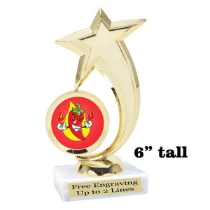 Chili - Salsa - BBQ Trophy. 6" Tall With Choice of Art Work. Great ...