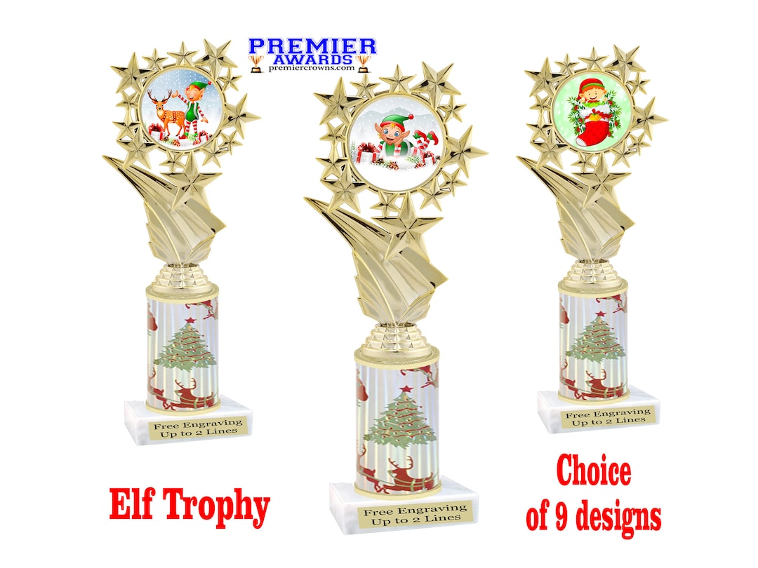 Elf Theme Trophy. Great Trophy for Your Holiday Events, Pageants ...