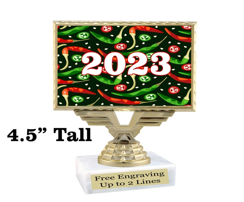 Chili Pepper Trophy. 4. 5" Tall With Choice of Artwork. Great Trophy ...