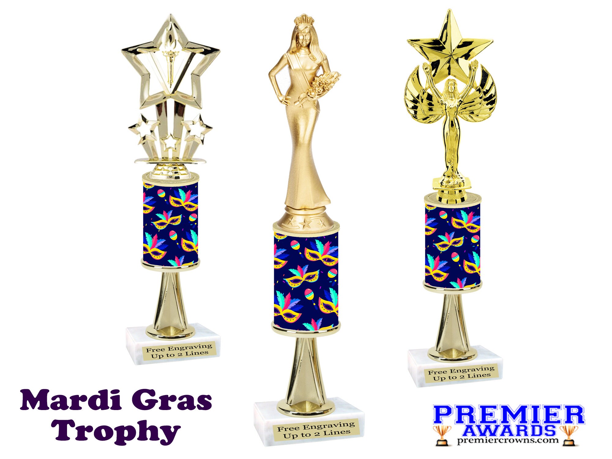 Mardi Gras Trophy. Great trophy for any event competition | Etsy