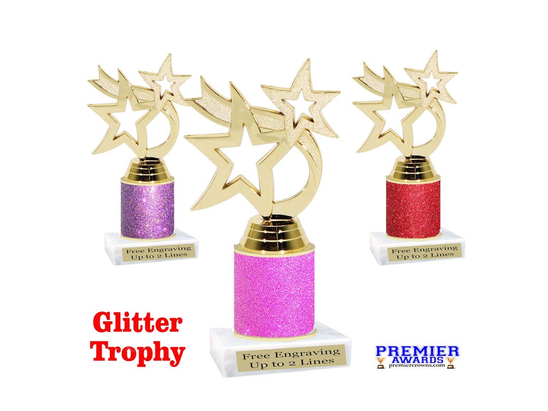 Star Trophy. 5" Tall on Choice of Glitter Column. Great Trophy for ...