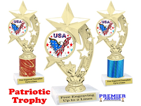 Patriotic 4th of July Trophy. Show off Your Patriotic Spirit | Etsy