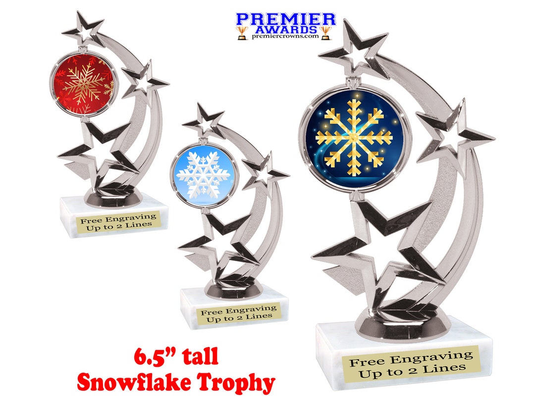 Snowflake Themed Trophy. 6.5" Tall. Great Trophy for Any Christmas ...
