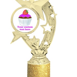 Custom Cupcake Theme Trophy With Gold Glitter Column. Great Award for ...