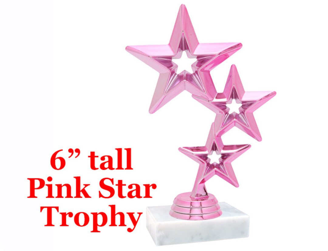 Pink Stars Trophy. 6" Tall Trophy - Etsy