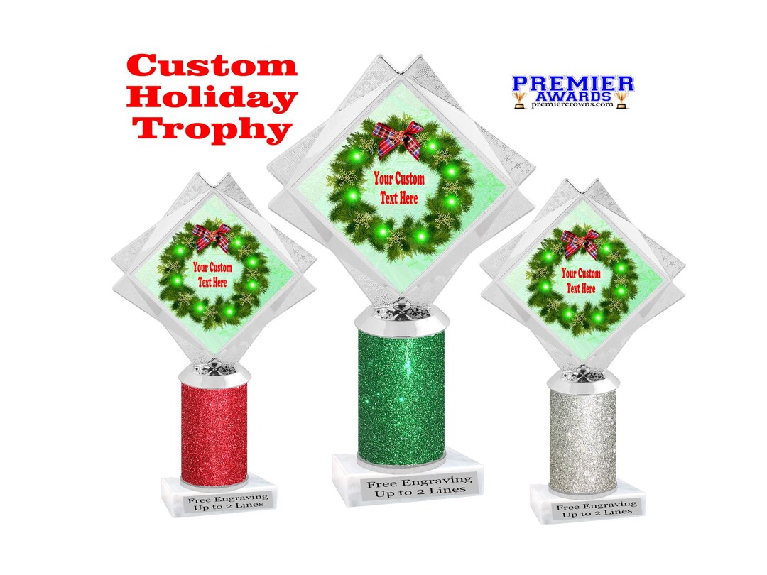 Glitter Custom Holiday Trophy. Great Trophy for Your Holiday Events ...