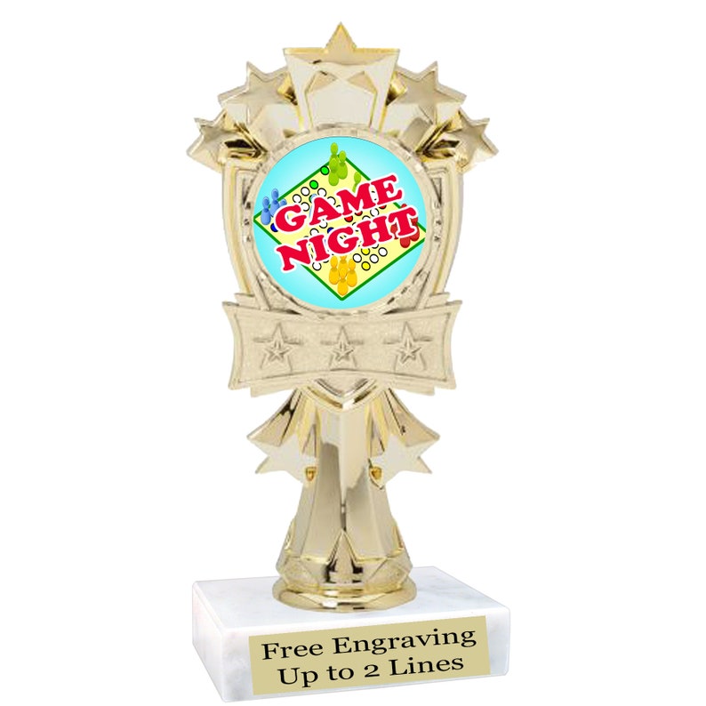 Game Night Trophy. 6" Tall With Choice of 7 Designs. Great Trophy for ...