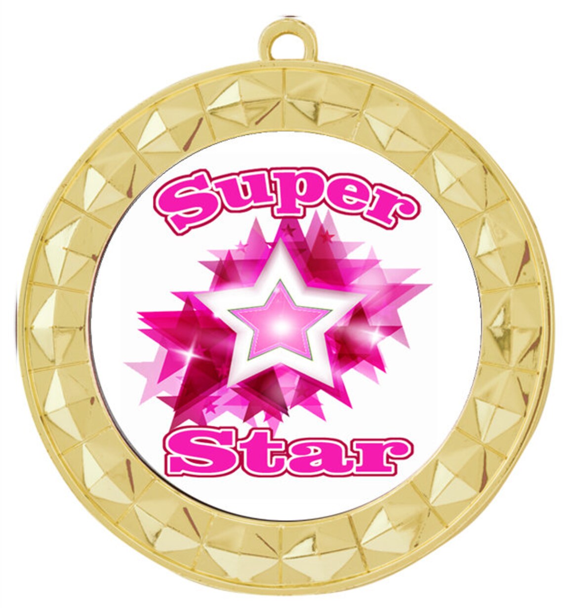 Gold Medal with Super Star insert. Includes free neck ribbon | Etsy