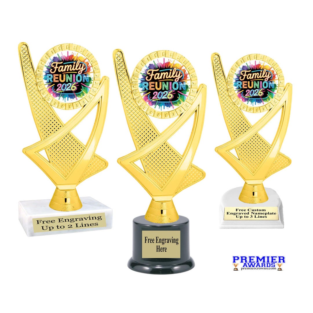 Family Reunion Trophy. 6" to 8" Tall With Choice of Base. Great for ...