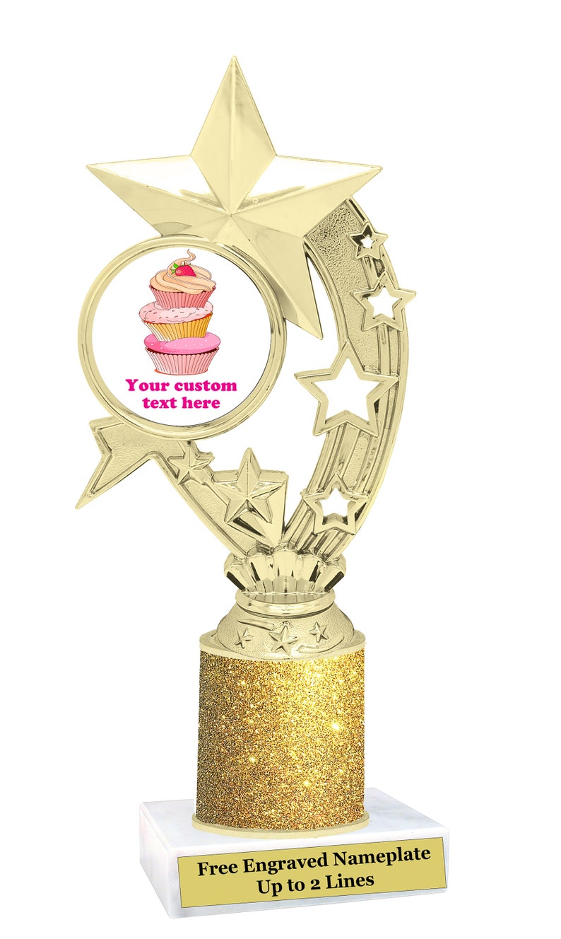 Custom Cupcake Theme Trophy With Gold Glitter Column. Great - Etsy