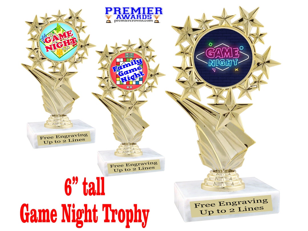 Game Night Trophy. 6" Tall With Choice of 7 Designs. Great Trophy for ...