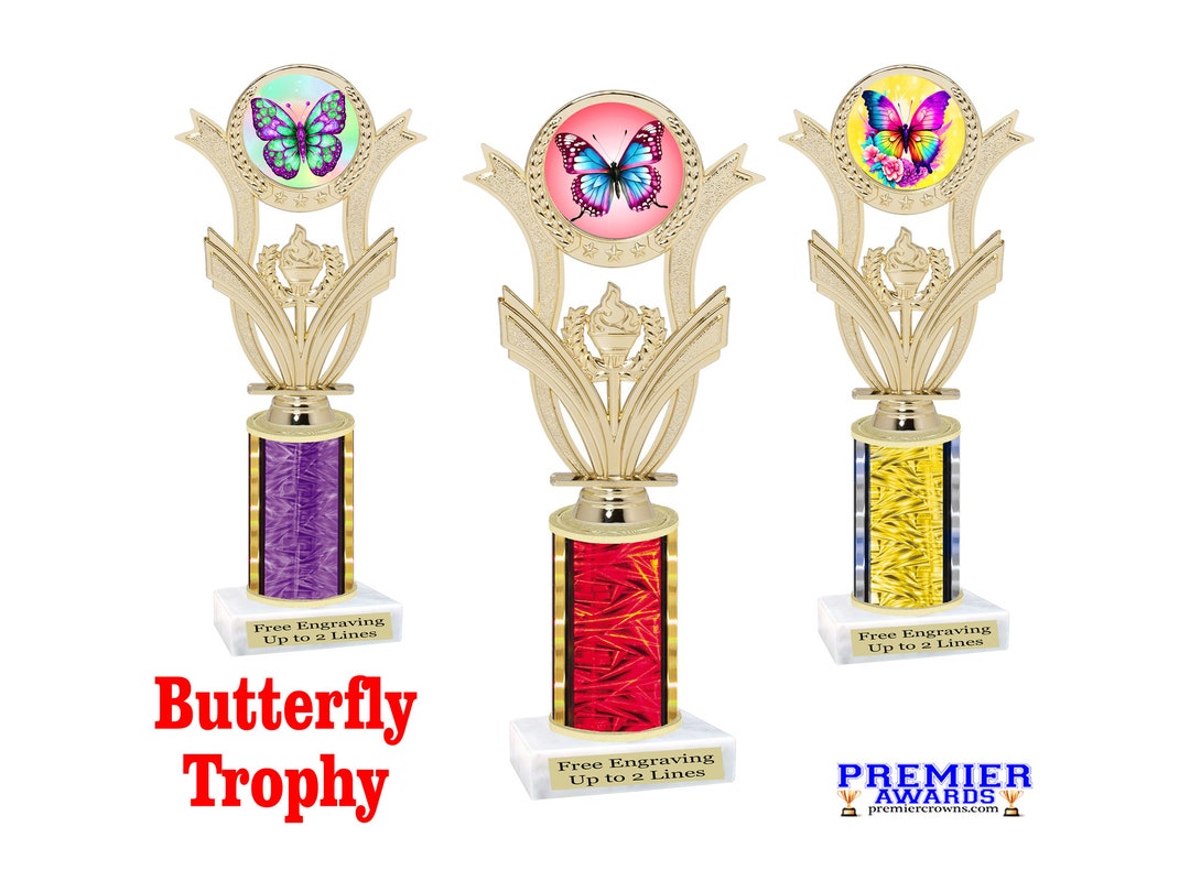 Butterfly Theme Trophy. Choice of Trophy Design. Great for Your Spring ...