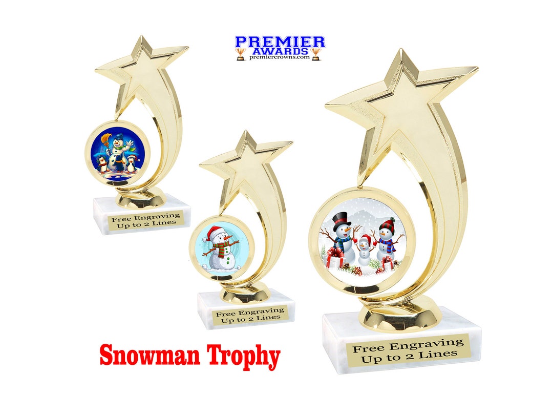 Snowman Theme Trophy. Choice of Artwork and Base. Great for Holiday ...