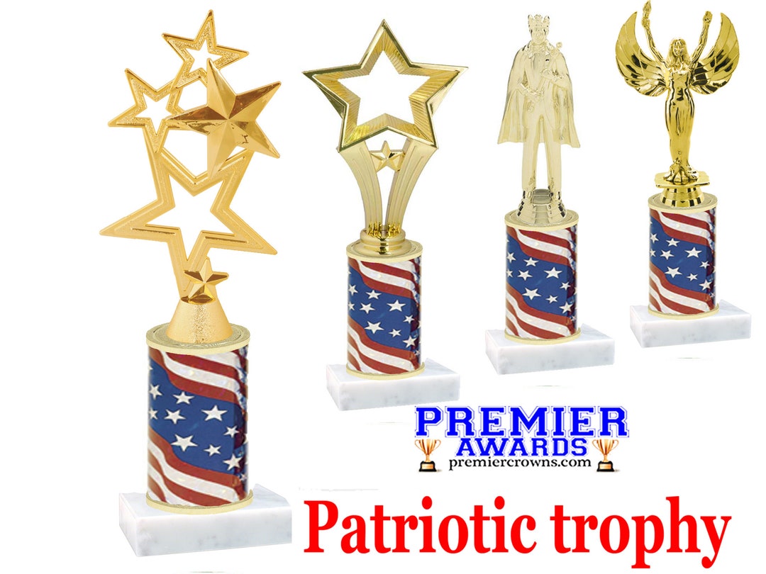 Flag Trophy With Choice of Figure. Numerous Trophy Heights Available ...