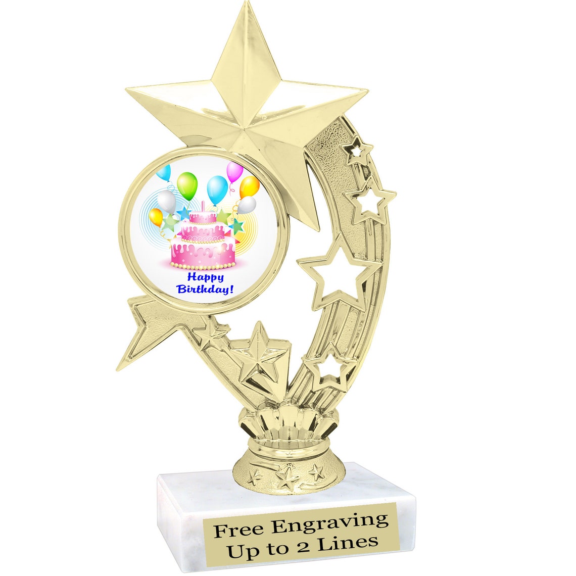Birthday Theme Trophy With Choice of 8 Designs. Celebrate Their Day ...