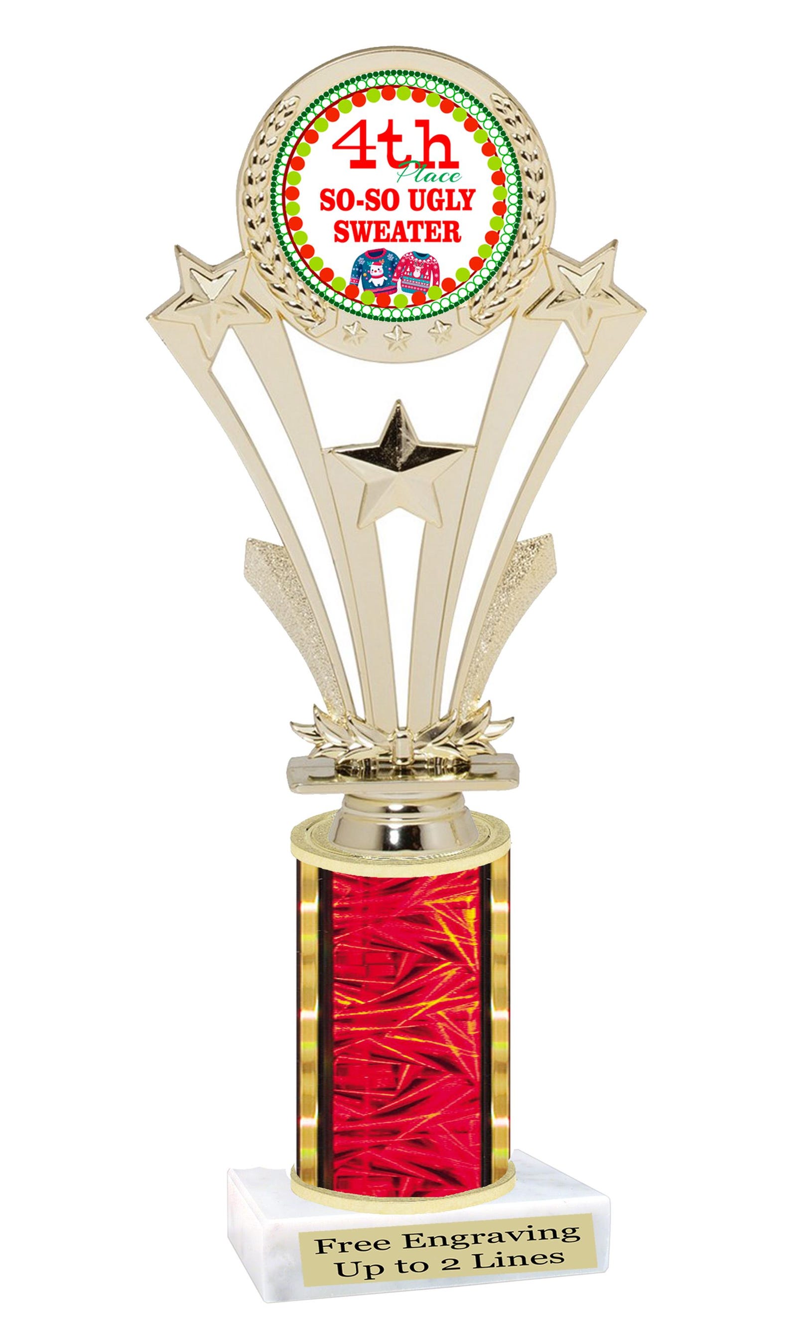 Ugly Sweater Themed Trophy. Great Trophy for Your Holiday Events and ...