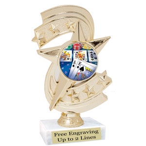 Poker Trophy. 6" Tall With Choice of 5 Designs. Great Trophy for Your ...