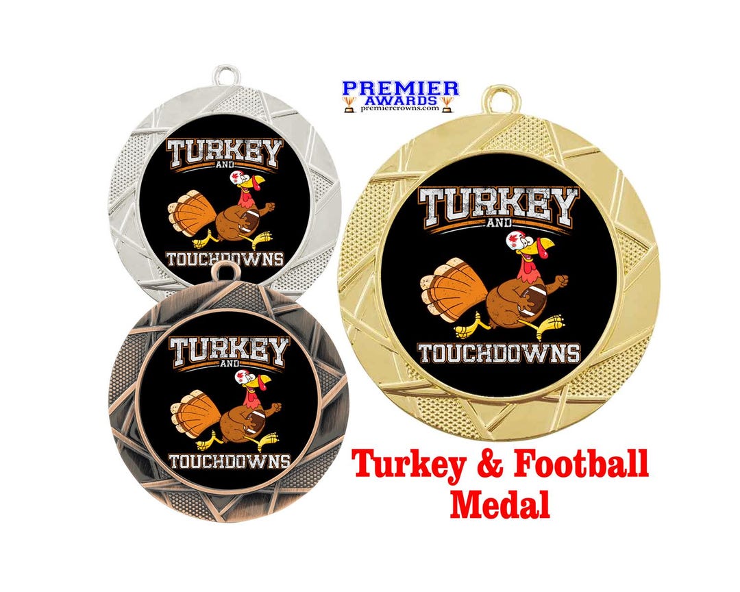 Turkey & Football Theme Medal. Great Medal for Your Thanksgiving ...