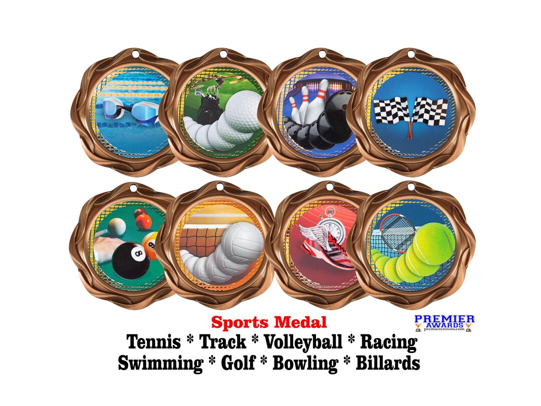 Sports Medal. Tennis, Track, Volleyball, Racing, Swimming, Golf ...