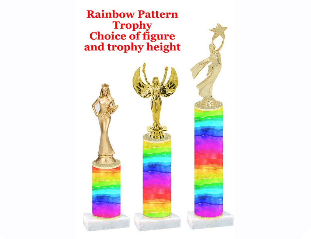 Rainbow Theme Trophy With Choice of Figure. Numerous Trophy Heights ...