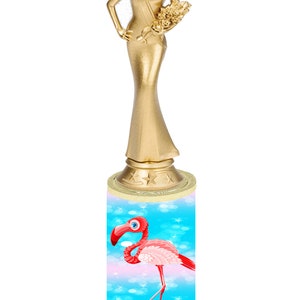Flamingo Theme Trophy With Choice of Figure. Numerous Trophy Heights ...