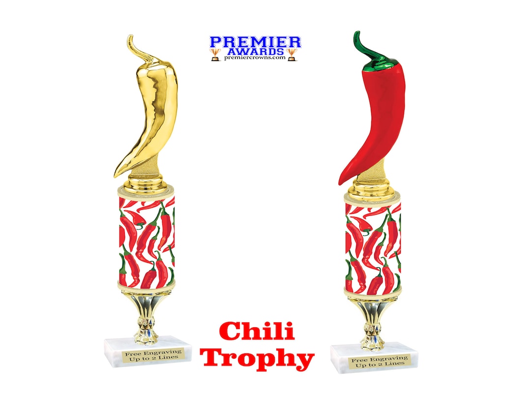 Chili Pepper Trophy With Choice of Column Color. Great for Your Chili ...