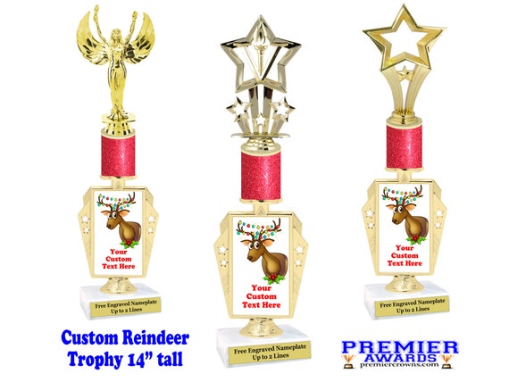 Custom Reindeer Trophy. Great Trophy for Your Holiday Events | Etsy