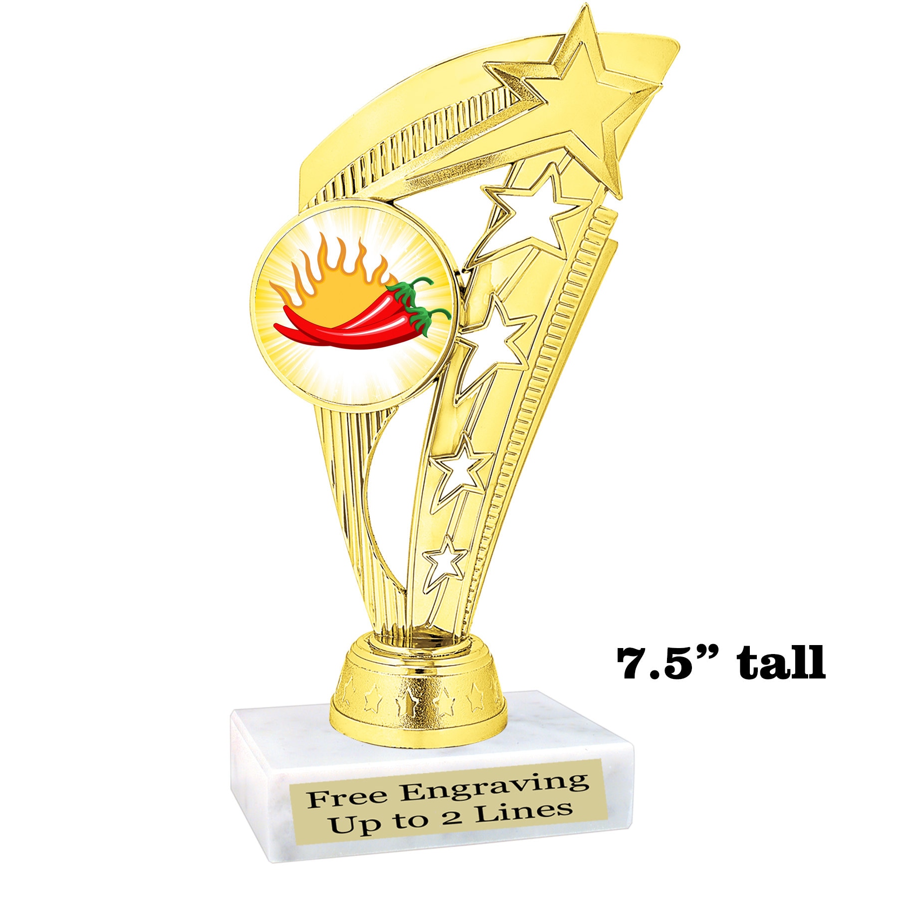 Chili - Salsa - BBQ Trophy. 7.5" Tall With Choice of Art Work. Great ...