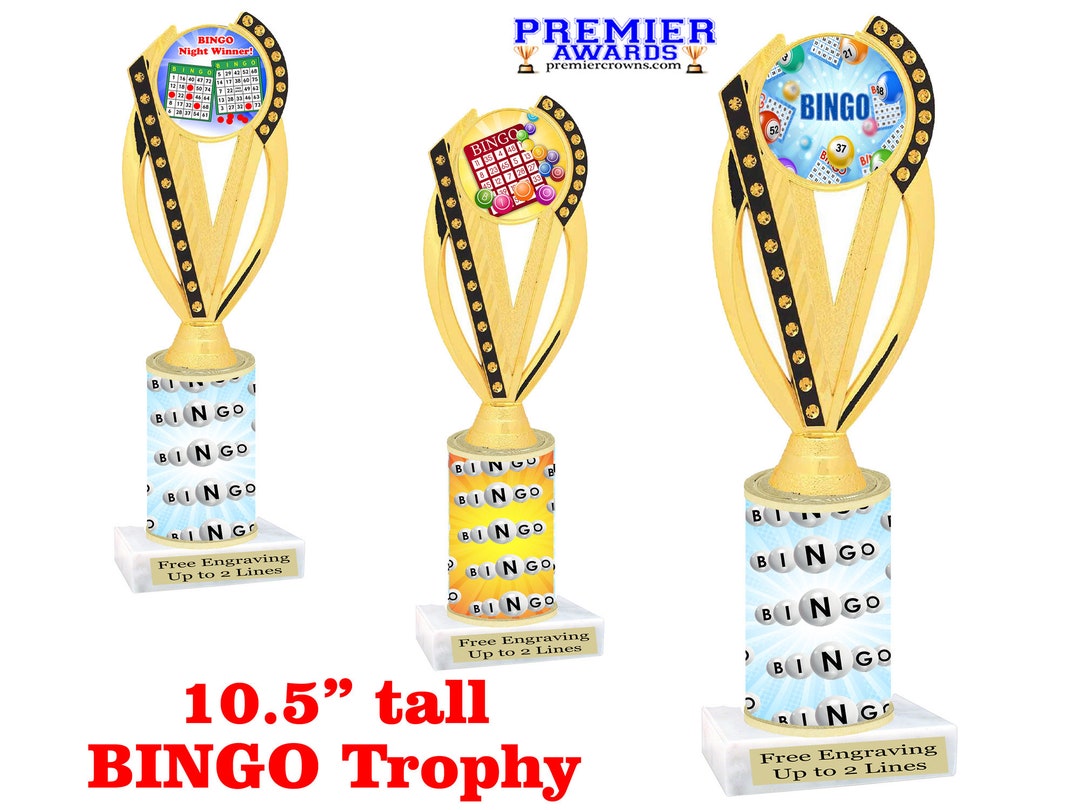 BINGO! Trophy 10.5" Tall With Choice of 9 Designs. Great Trophy for ...