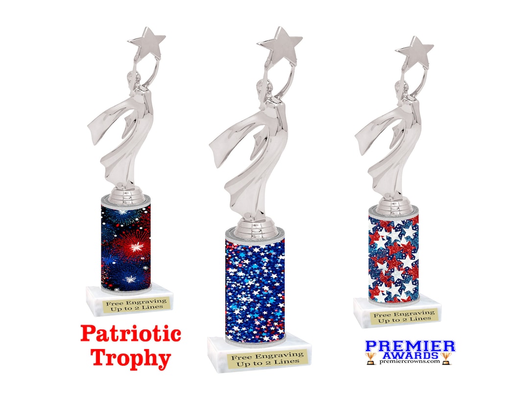 Patriotic Themed Trophy With Choice of Column Design. Great for Your ...