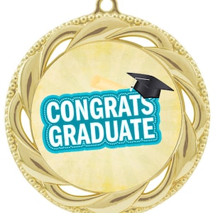 Graduation Theme Medal. Choice of 7 Designs. Includes Free Neck Ribbon ...