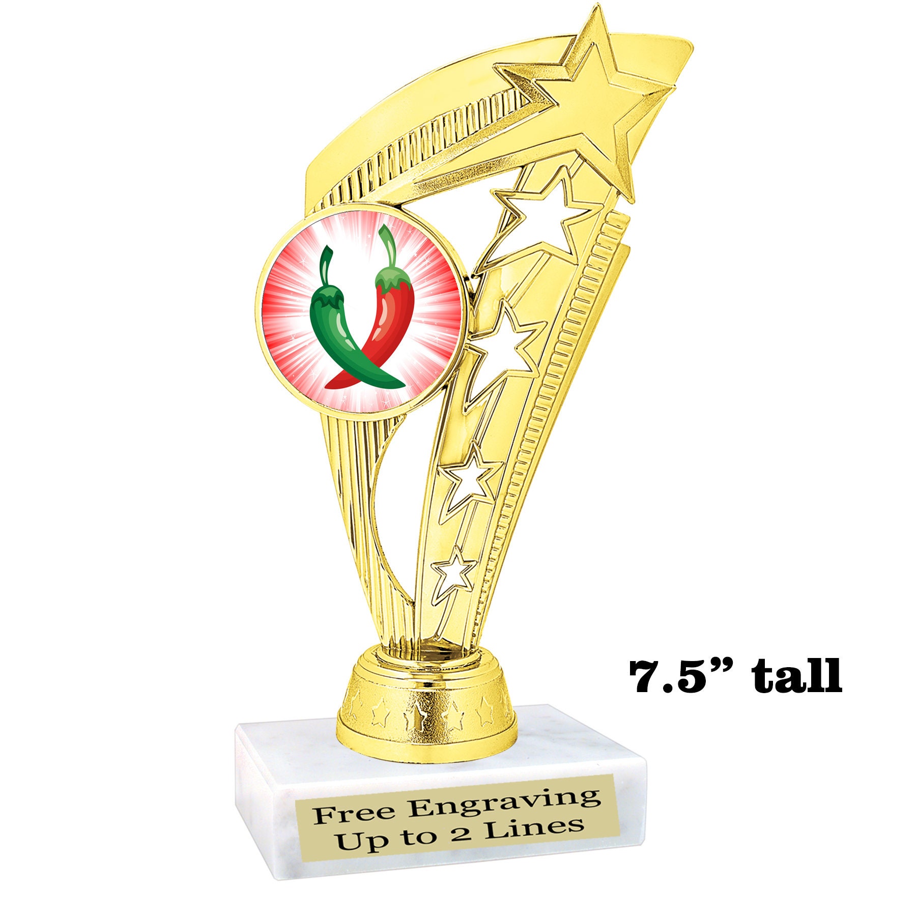 Chili - Salsa - BBQ Trophy. 7.5" Tall With Choice of Art Work. Great ...