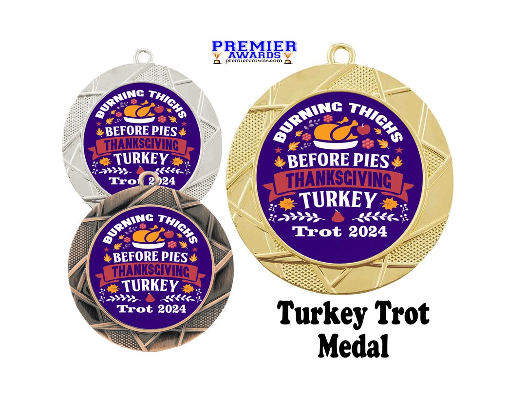 Turkey Trot Theme Medal. Great Medal for All of Your Turkey Trot ...