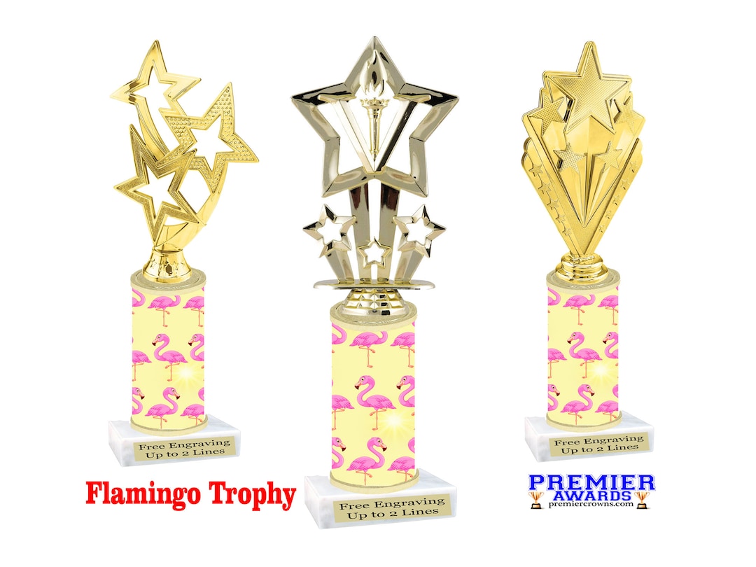 Flamingo Theme Trophy With Choice of Figure. Numerous Trophy Heights ...