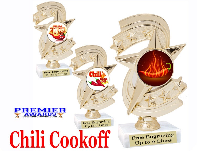 Chili Cook Off trophy. 6 tall with choice of art work. | Etsy
