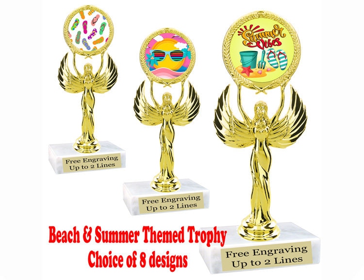 Summer theme trophy. 6 tall trophy with choice of | Etsy